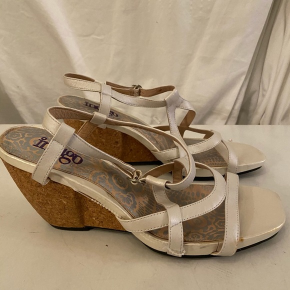 Indigo | Shoes | Indigo Ivory Leather Strap Or Wedge Sandals New | Poshmark